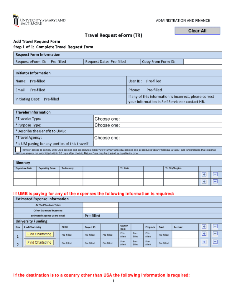 Fillable Online Instructions Travel Authorization Request Form Fax Email Print Pdffiller