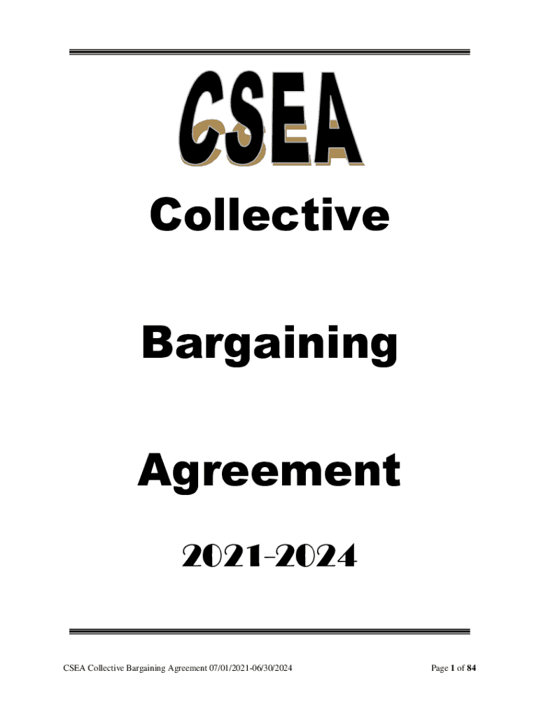 Fillable Online CSEA Collective Bargaining Agreement 07/01/2021-06/30/2024 Fax Email Print ...