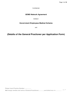 Fillable Online GEMS Network Agreement Fax Email Print - pdfFiller