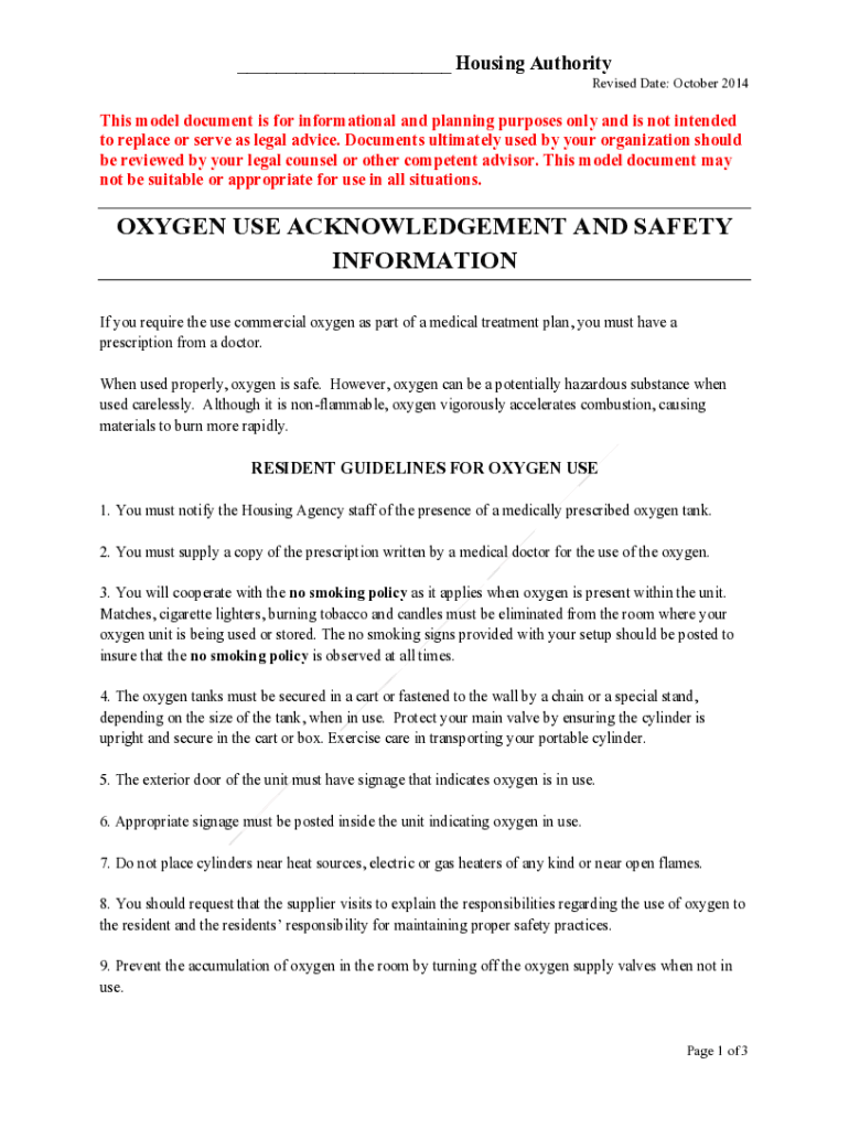 Fillable Online OXYGEN USE ACKNOWLEDGEMENT AND SAFETY INFORMATION Fax ...