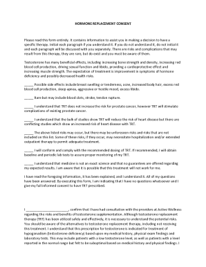 Fillable Online HORMONE REPLACEMENT CONSENT Please read this form ...
