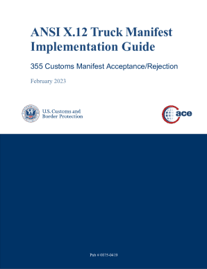 Fillable Online e-manifest: Trucks (Release 4) Electronic Data ...