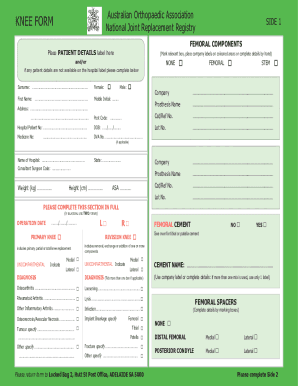 Fillable Online 45731 AOA Knee Form Fax Email Print - pdfFiller