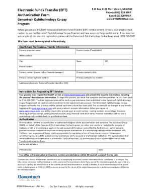 Fillable Online Electronic Funds Transfer (EFT) Authorization ...