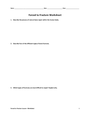 Fillable Online Forced to Fracture Worksheet Fax Email Print - pdfFiller