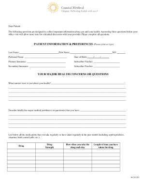 Fillable Online New Patient Packet with HIPAA- Coastal Medical Fax ...
