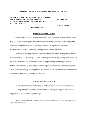 Fillable Online Chicago Police Board fires cop tied to Special ...