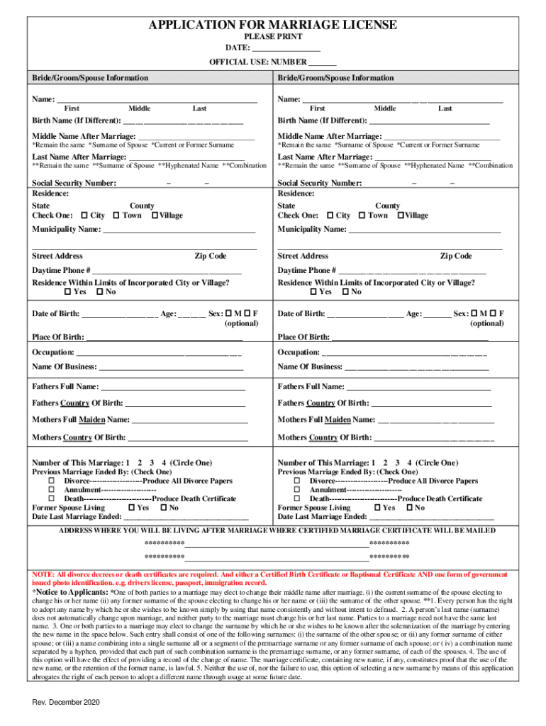 Fillable Online Application for Copy of Marriage Certificate Fax Email ...