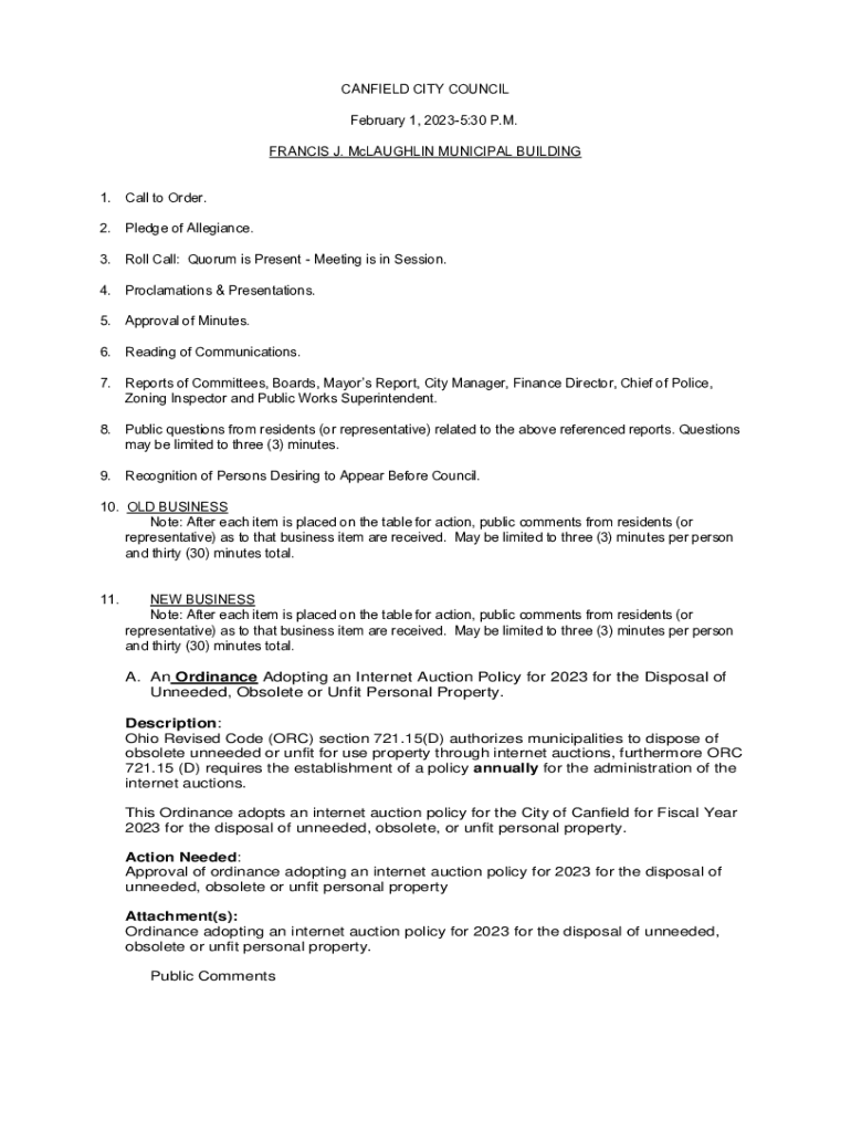 Fillable Online Reports of Committees, Boards, Mayors Report, City ...