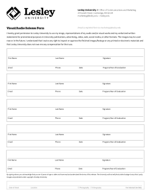 Fillable Online Visual/Audio Release Form - Cambridge Fax Email Print ...