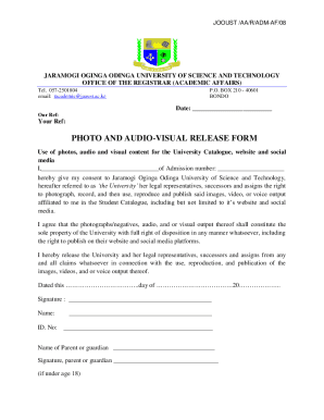 Fillable Online PHOTO AND AUDIO-VISUAL RELEASE FORM Fax Email Print ...