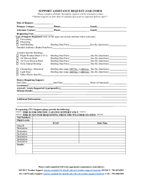 Fillable Online SUPPORT ASSISTANCE REQUEST (SAR) FORM Fax Email Print ...