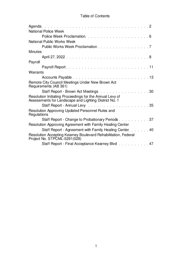 Fillable Online Table of Contents Agenda 2 National Police Week Police ...