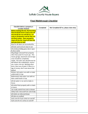 Fillable Online A Final Walkthrough Checklist to Help You Stroll to ...