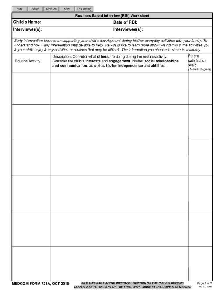 Fillable Online FAMILY AND CHILD ROUTINES AND ACTIVITIES WORKSHEET ...