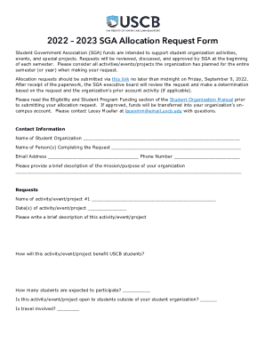 Fillable Online SGA Funding Request Form - Lees-McRae College Fax Email ...