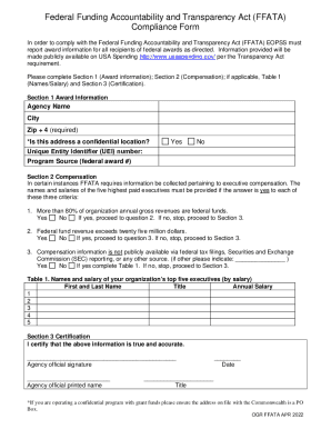 Fillable Online Federal Funding Accountability and Transparency Act ...