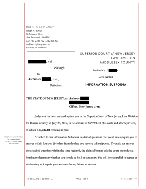 Fillable Online info subpoena Fax Email Print - pdfFiller