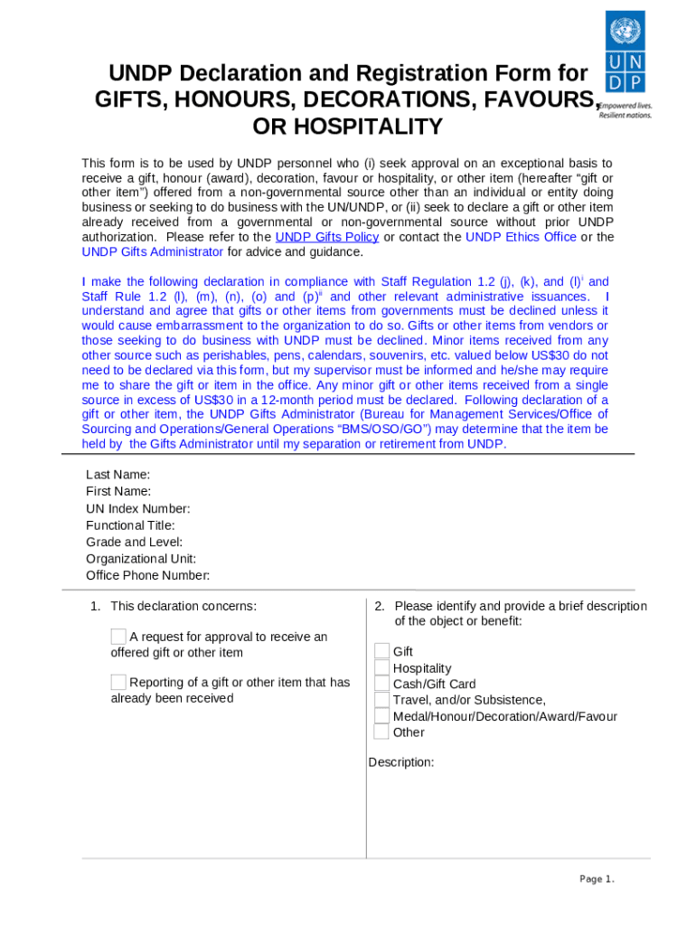 Fact Sheet: The Gift Policy - popp undp Doc Template | pdfFiller