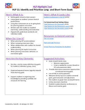 Fillable Online HLP 11: Identify and Prioritize Long- and Short-Term ...