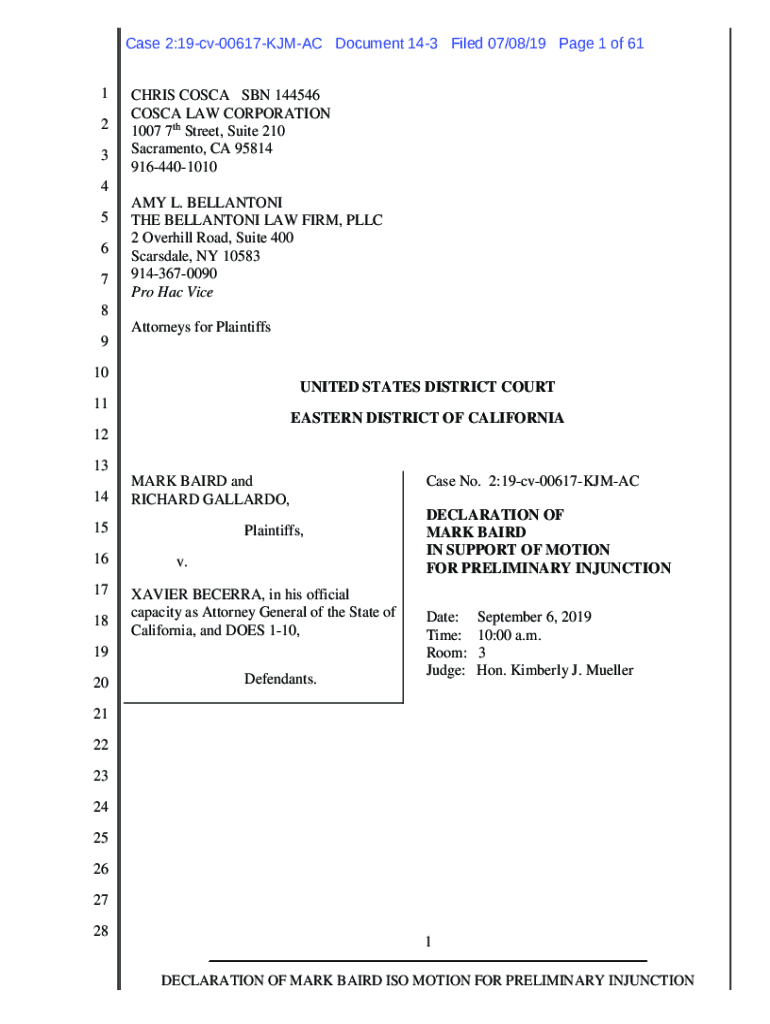 Fillable Online Chris Cosca Attorney at Law California State Bar Number ...