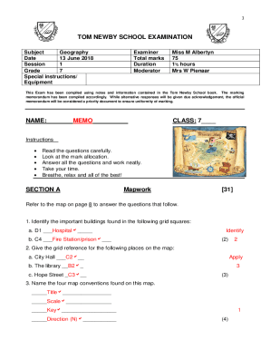 Fillable Online TOM NEWBY SCHOOL EXAMINATION NAME ... Fax Email Print ...