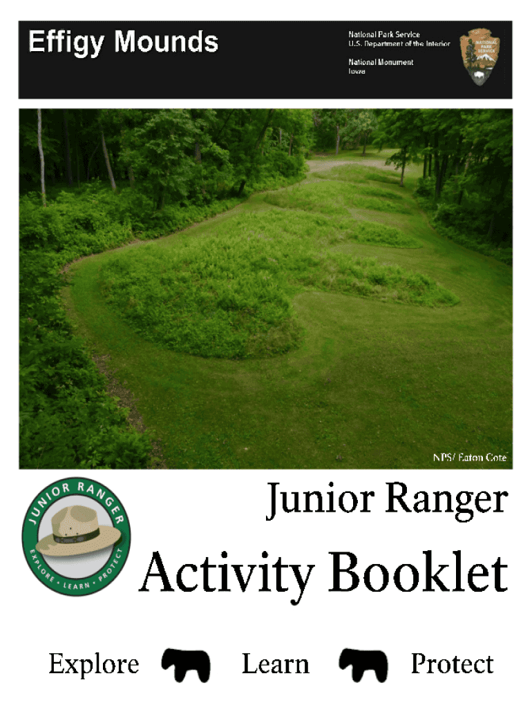 Fillable Online Be A Junior Ranger - Effigy Mounds National Monument ...