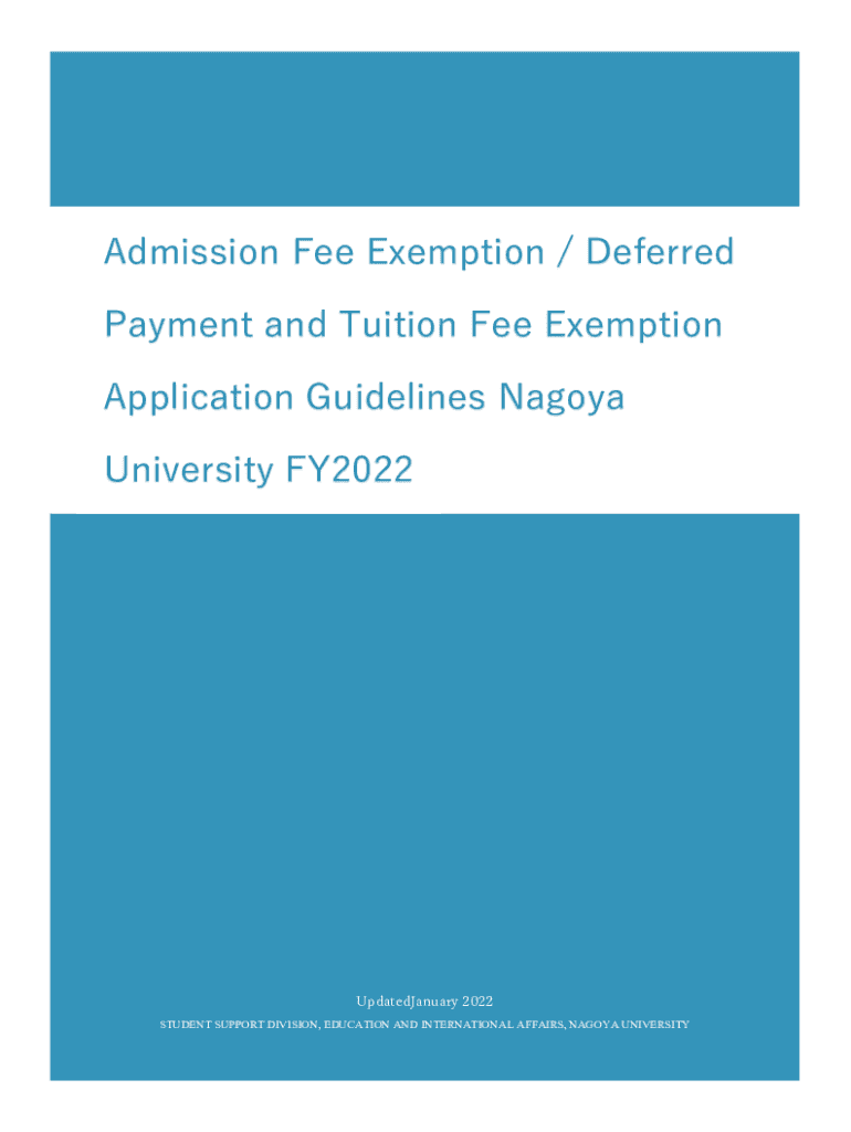 Fillable Online Admission Fee Exemption / Deferred Payment and Tuition ...