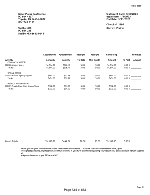 Fillable Online Great Plains Conference PO Box 4837 Shelby UMC PO Box ...
