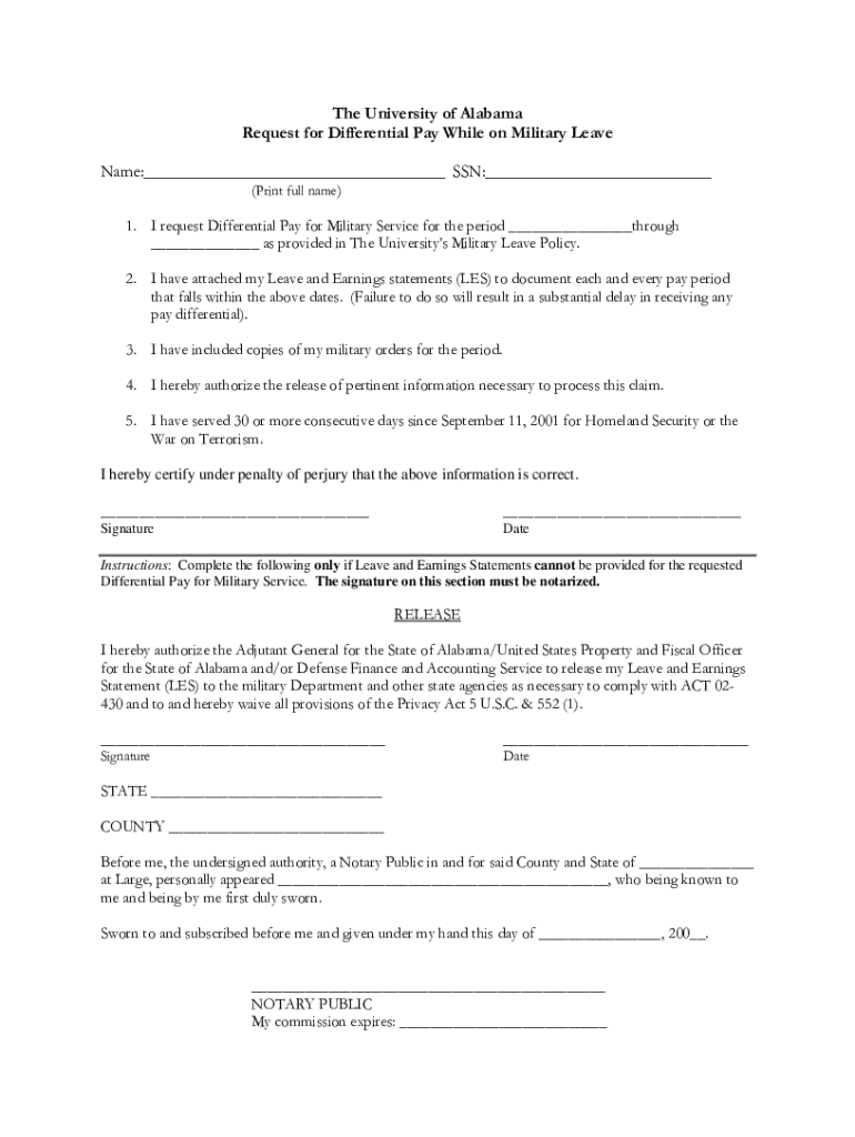 Fillable Online hr ua Military Family Medical Leave of Absence Request ...