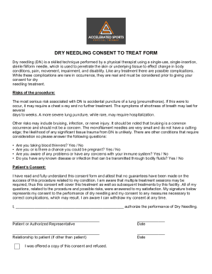 Fillable Online Dry Needling Consent Form - Orthopedic Physical Therapy ...