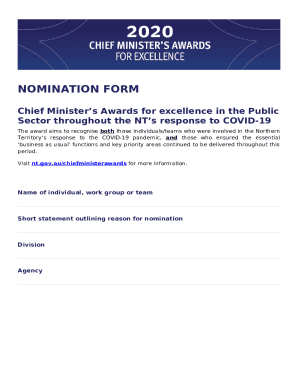 Ination for award nominations - Chief ministers awards Doc Template ...