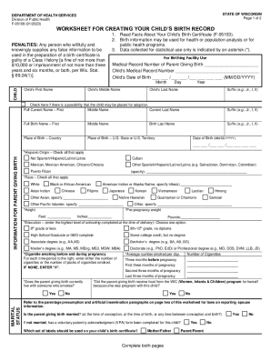 Fillable Online Mother's birth certificate worksheet Fax Email Print ...