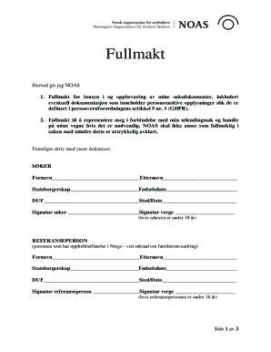 Fillable Online Lov om behandling av personopplysninger ... Fax Email Print - pdfFiller