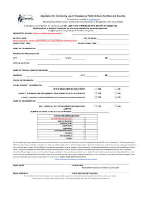 Fillable Online Application for Community Use of CPS Facilities and ... Fax Email Print - pdfFiller