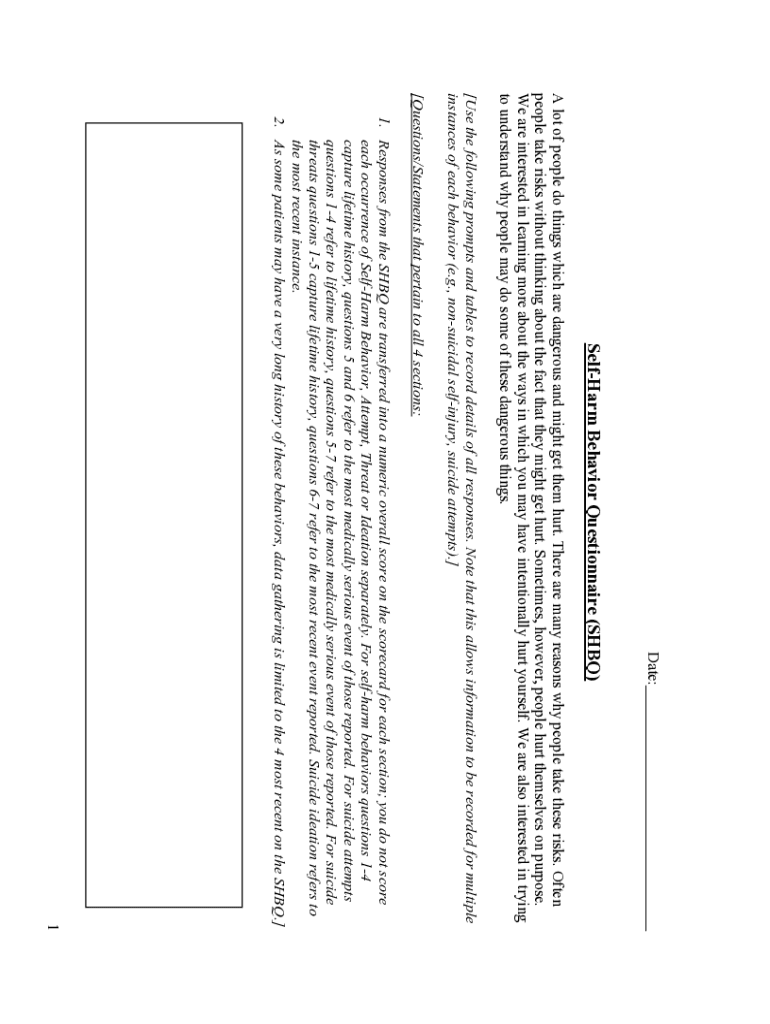 Fillable Online msrc fsu Measuring Self-Harm Behavior with the Self ...