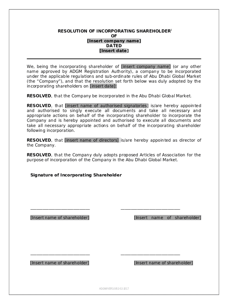 Limited Liability Company Registration in ADGM Free Zone ... Doc ...