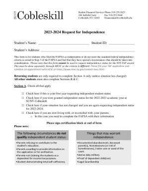 Fillable Online 2021-2022 Request for Independence Fax Email Print ...