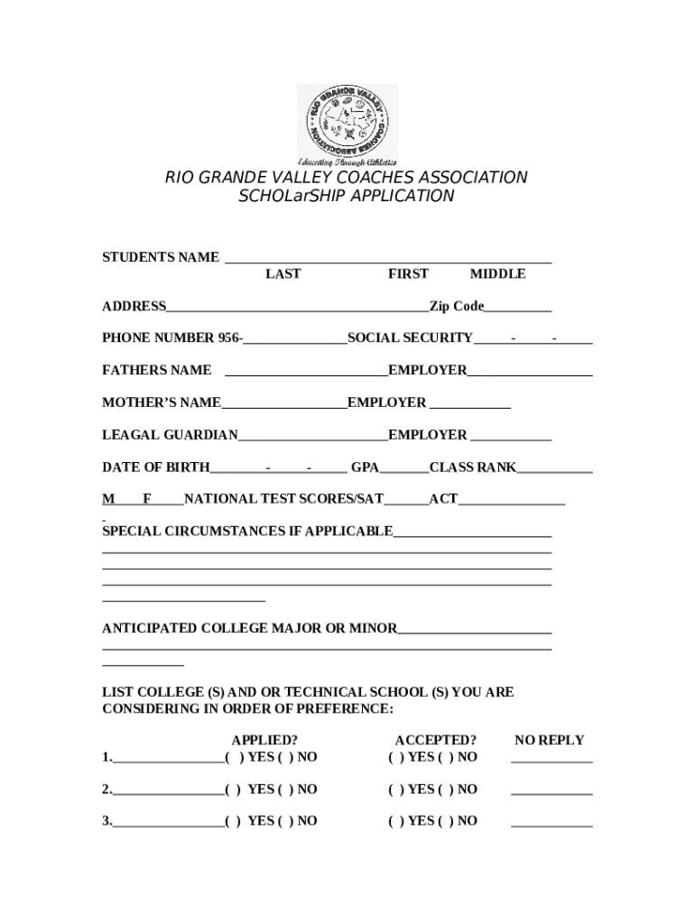 RIO GRANDE VALLEY COACHES ASSOCIATION - Amazon S3 Doc Template | pdfFiller