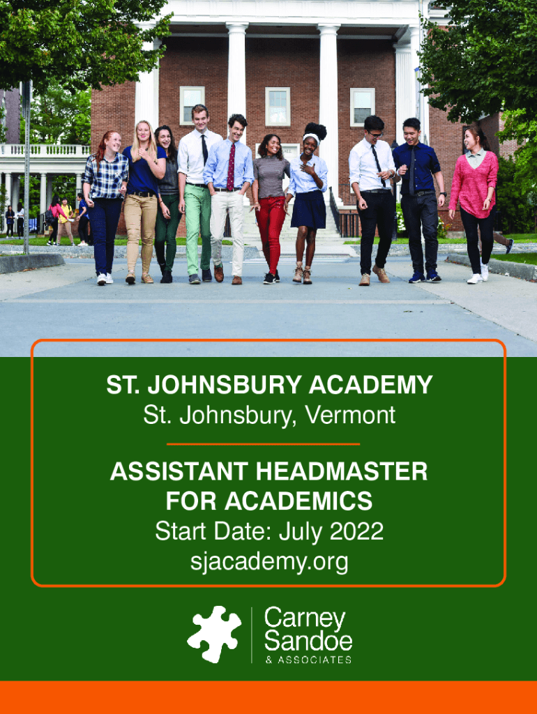 Fillable Online High School - Mathematics Teacher in St Johnsbury, VT for St ... Fax Email Print ...