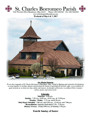 Fillable Online St. Charles Borromeo Parish Catholic Church, Boardman ...