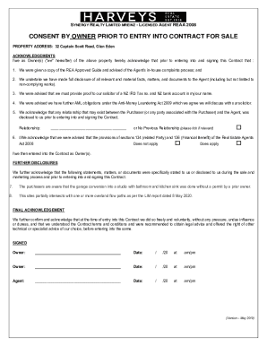 Fillable Online CONSENT BY VENDOR PRIOR TO ENTRY INTO CONTRACTUAL ...