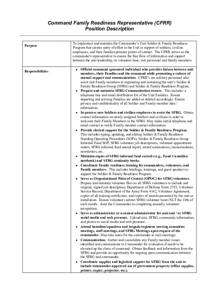 Fillable Online community apan Soldier and Family Readiness Program ...