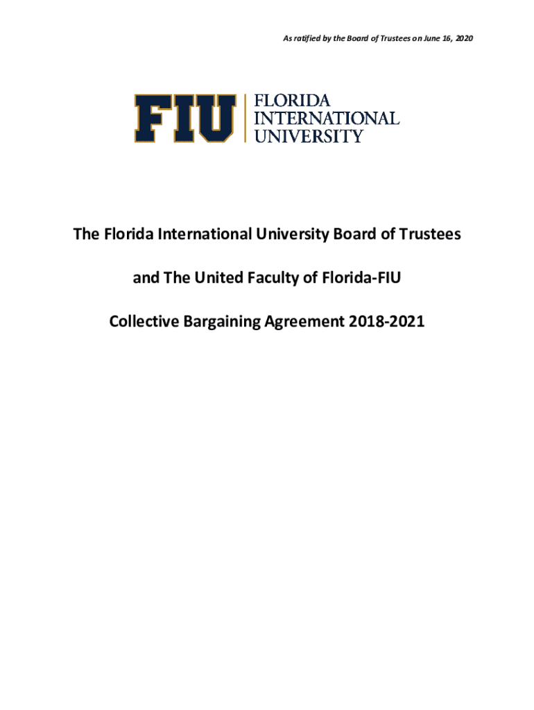 Fillable Online FIU Collective Bargaining Agreement Fax Email Print ...