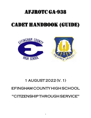 Fillable Online AFJROTC GA-938 CADET HANDBOOK (GUIDE) Fax Email Print ...