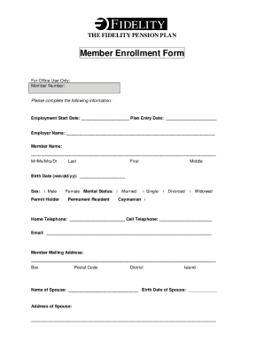 Fillable Online Fidelity Pension Plan (use logo) Fax Email Print ...