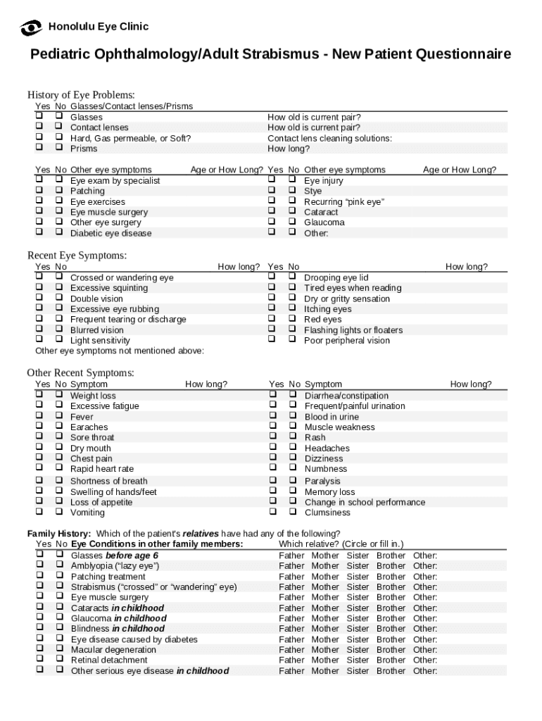 Patient sHonolulu Ophthalmology Doc Template | pdfFiller