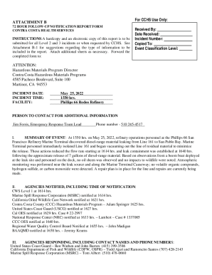 Fillable Online attachment b - 72 hour follow-up notification report ...