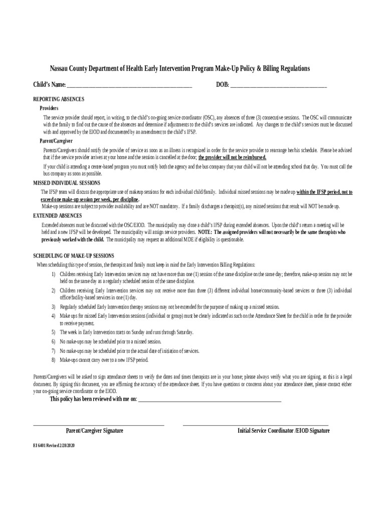 Early Intervention s for Providers Doc Template | pdfFiller