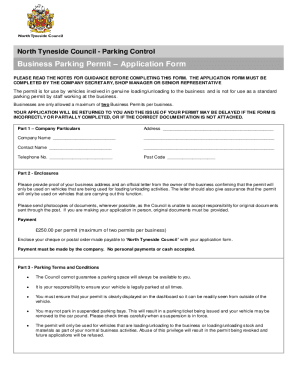 Fillable Online Resident's (Company Car) Parking PermitApplication Form ...